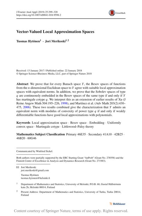 Vector Valued Local Approximation Spaces