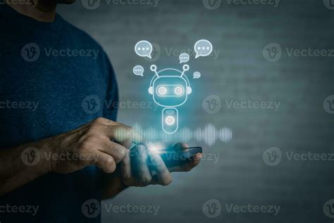 Empresario Utilizar Teléfono Inteligente Móvil Teléfono Con Digital Chatbot Charla Gpt Robot