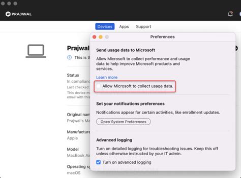 Turn On Advanced Logging On Macos Company Portal