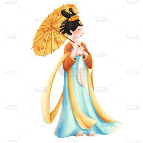 手绘 手绘汉服少女贴纸