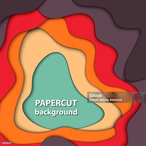 밝은 주황색 빨간색 및 녹색 색상 종이 잘라 모양과 벡터 배경입니다 3d 추상 종이 아트 스타일 비즈니스 프리젠 테이션 전단지 포스터 인쇄 카드 브로셔 커버를위한 디자인