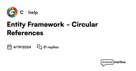 Entity Framework Circular References C
