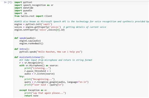 Raushan Raj On Linkedin Pythonvoiceassistant Voicetechnology Speechrecognition Techenthusiast