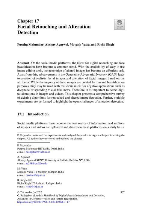 Pdf Facial Retouching And Alteration Detection