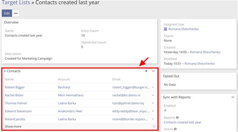 Populating Target Lists In Espocrm