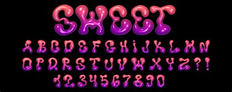 물결 모양의 3d 글꼴 디자인은 어두운 배경에 광택 반사 스타일로 액체 문자와 숫자를 특징으로 합니다 0명에 대한 스톡 벡터 아트 및 기타 이미지 Istock