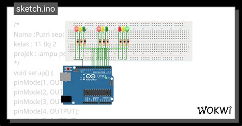 Lampu Pertigaan Wokwi Esp32 Stm32 Arduino Simulator