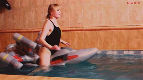 Alla Hot Fuck Big Inflatable Spaceship In The Pool