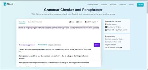 Bug On Ginger Software Website Check And Correct Sentences Manmit