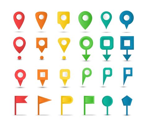 Premium Vector Set Of Map Markers And Colorful Pointers Navigation