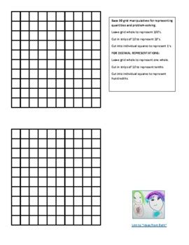Base 10 Grid Cut Out Manipulatives Representation Place Value Problem Solving