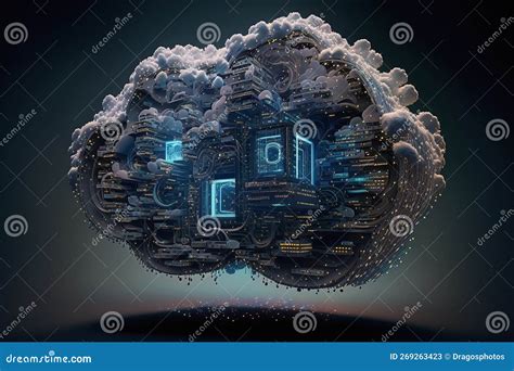 It Internet Cloud Computing Storage Technology Cyberspace Concept Ai Generated Stock