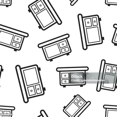 찬 장 가구 완벽 한 패턴 배경입니다 비즈니스 평면 벡터 일러스트입니다 가구 기호 패턴입니다 가구에 대한 스톡 벡터 아트 및 기타 이미지 Istock