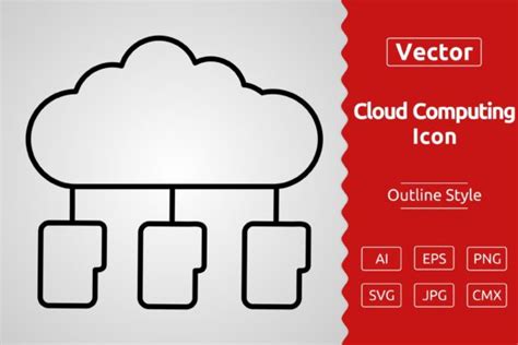 Vector Cloud Computing Outline Icon Design Graphic By Muhammad Atiq · Creative Fabrica