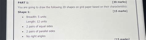 Solved PART Marks You Are Going To Draw The Following Chegg