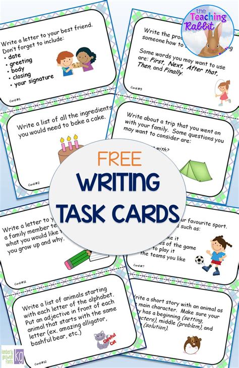 Use This Set Of 12 Large Format Writing Task Cards To Get Your Primary