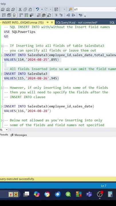 sql insert into full and partial record inserts sqltips sqlserver sqlforbeginners