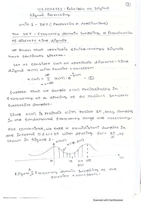 Dsp Unit 1 Notes Unit 1 Dft Properties And Applications Ue