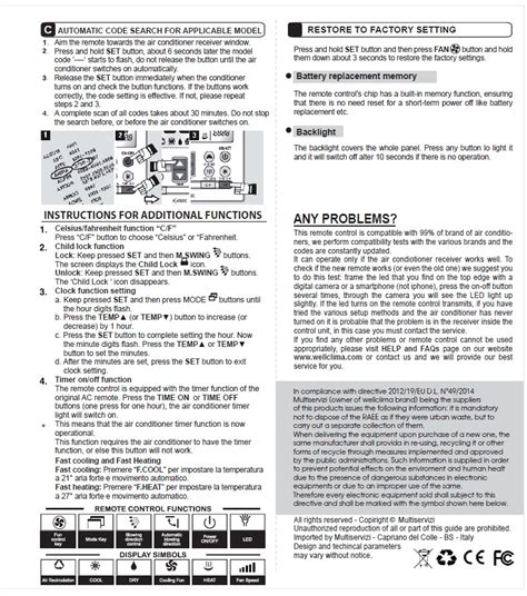 Universal Remote For Ductless Mini Split Units Hand Held With Flashlight