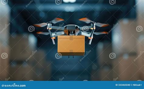 Futuristic Autonomous Drone Delivery System Concept Stock Illustration Illustration Of