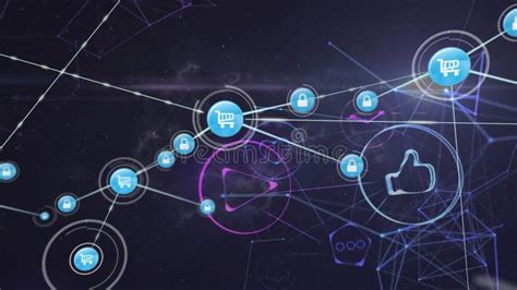 Animation Of Network Of Connections With Digital Icons Stock Footage