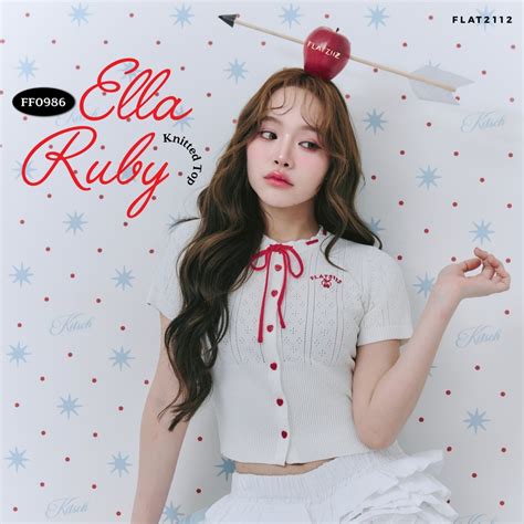 Flat2112 Ff0986 Ella Ruby Knitted Top เสื้อไหมพรม เสื้อแขนสั้น ชุด