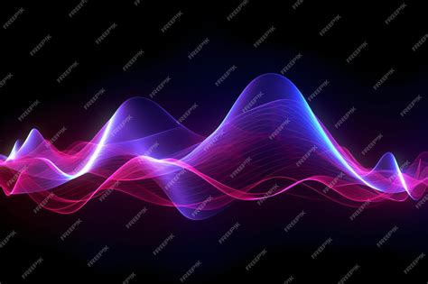 Premium Ai Image Abstract Neon Sound Waves With Black Background Made With Generative Al