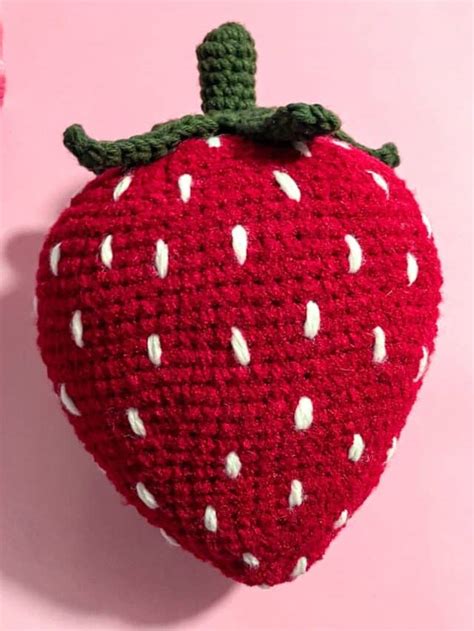 Crochet Strawberry Applique Pattern