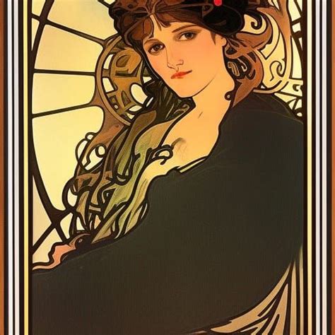 Reference A Portrait By Alphonse Mucha Ai Generated Artwork