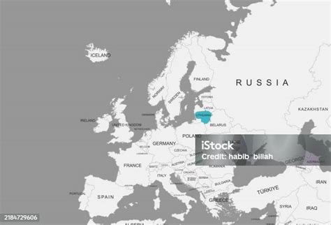 A Detailed Map Of Europe With Lithuania Highlighted Showcasing Its