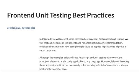 번역 프런트엔드 단위 테스트 모범 사례 코드너리