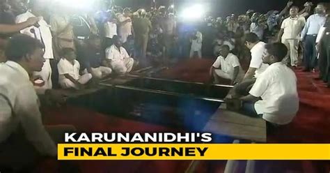 Karunanidhi Buried At Chennais Marina Beach Next To Mentor Annadurai