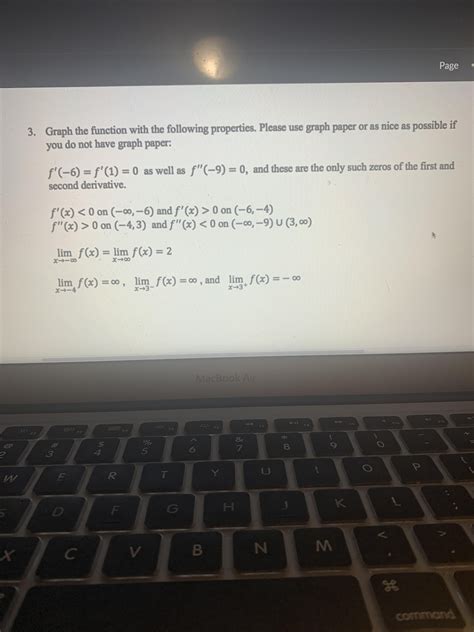 Help With Graphing Function Given Properties Im Not Sure If This