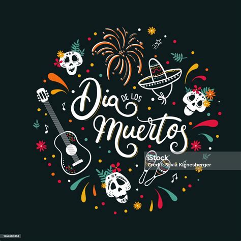 재미 손 은 유형과 장식과 함께 디아 드 로스 무에르토 죽은 자의 날디자인을 그린 La Calavera Catrina에 대한 스톡 벡터 아트 및 기타 이미지 La