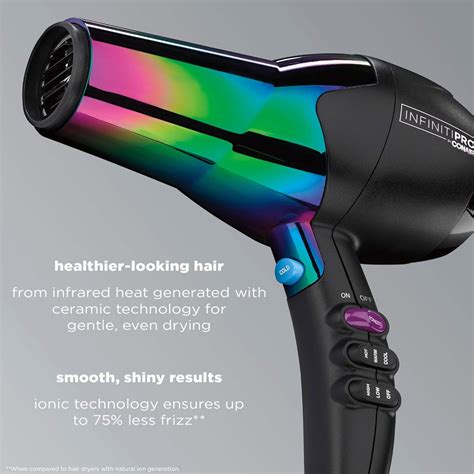 Conair Infinity Pro Hair Dryer Rainbow Chrome Finish 1875w 490n