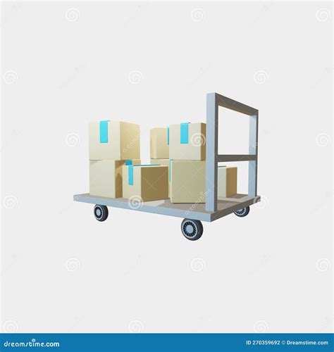 Trolley Boxed Object 3d Illustration Stock Illustration Illustration Of Cartoon Text 270359692