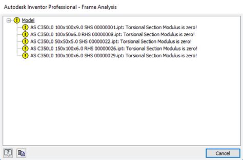 When Attempting To Use Inventor Frame Analysis On A Model From Frame Generator Analysis Several
