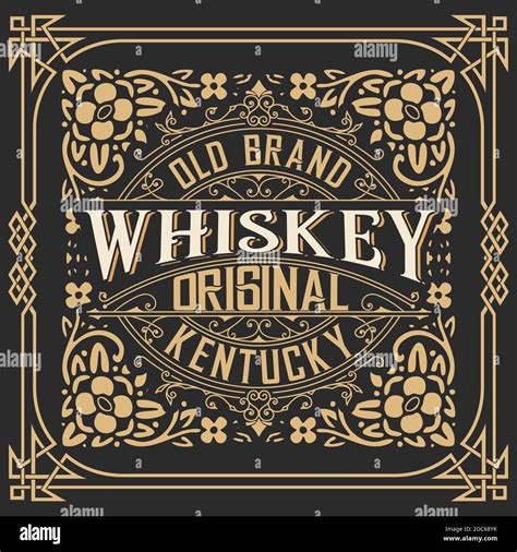 Whiskey Label With Old Frames Stock Vector Image And Art Alamy