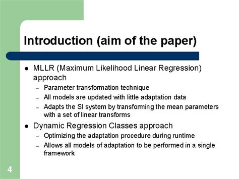 Flexible Speaker Adaptation Using Maximum Likelihood Linear Regression