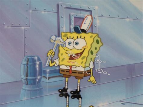 Shiny Spongebob Original Animation Art Cel Background