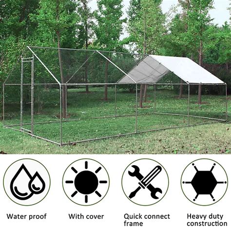 Foxhunter Chicken Run Cage Walk In Coop Poultry Hen Rabbit Kennel Hutch
