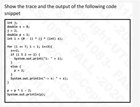 Solved Show The Trace And The Output Of The Following Code Chegg Com