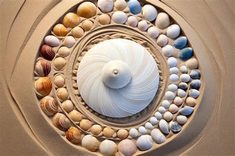 Premium Photo Beach Sand With Diverse Seashells Arranged In A