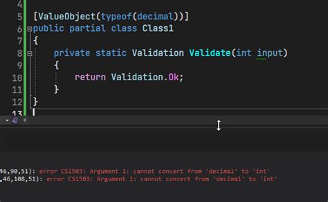 Need Analyzer To Ensure That Validate Methods Have The Same Type As The Underlying Type Issue