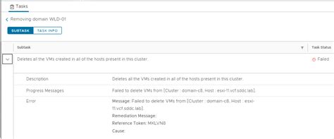 Unable To Remove Workload Domain Datareload