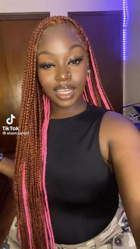 Pretty Braid Colour Combo🤎💕 Peekaboo Hair Colors Braiding Hair