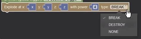 Lost Feature Of The Explode Block Mcreator