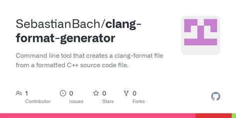 Github Sebastianbachclang Format Generator Command Line Tool That Creates A Clang Format