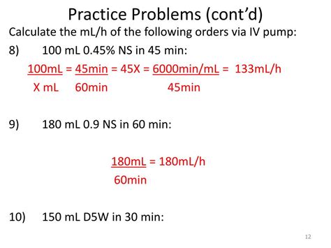 Ppt Hlth 1210lpn C Iv Calculation Practice Problems I Powerpoint