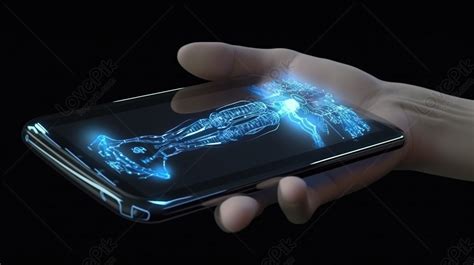 스마트폰을 들고 있는 사이보그 손 모바일 앱 템플릿 배경을 사용한 놀라운 3d 렌더링 주형 배경 놀라 배경 손 배경 이미지 Hd 주형 놀라 손 배경 사진 무료